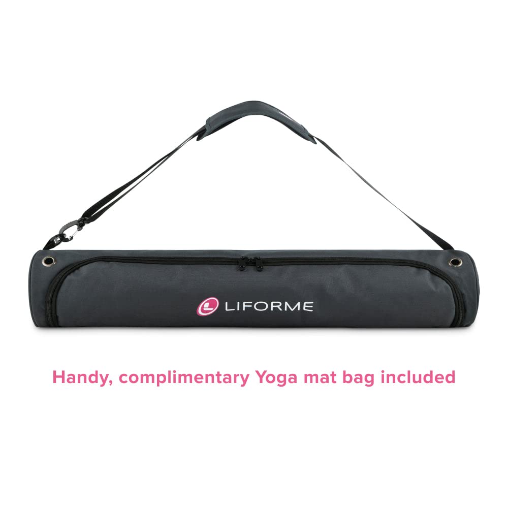 Liforme Kids Playful Yoga Mat - Free Yoga Bag, Patented Alignment System, Warrior-like Grip, Non-slip, Eco-friendly, sweat-resistant, long, wide, 4.2mm thick mat for comfort