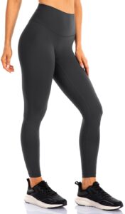 ukaste women's studio essential high-rise yoga leggings 25" - soft stretch workout active tights pants (graphite gray, 4)