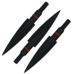 LeeMui 100/125/150 Grains Archery Field Points,Archery Practice Hunting Arrow Tip for Recurve, Compound Bow Crossbow, Screw-in arrowheads (Black-150grain5/16)