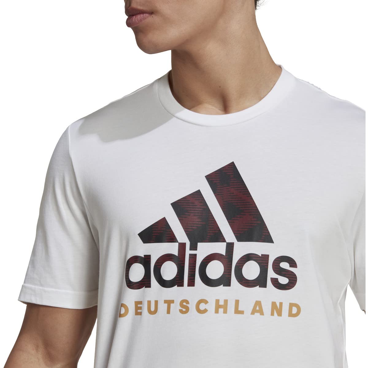 adidas Men's Germany 2022 DNA Graphic TEE (White/Black,Large)