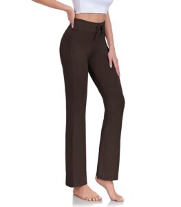 adaniki women's long modal comfy drawstring trousers loose straight-leg for yoga running sporting (coffee, 3xl)