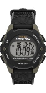 timex men's expedition 41mm watch - black strap digital dial green case