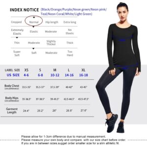 Zengjo Workout Long Sleeve Tops for Women Thumb Holes Scoop Neck(White,S)