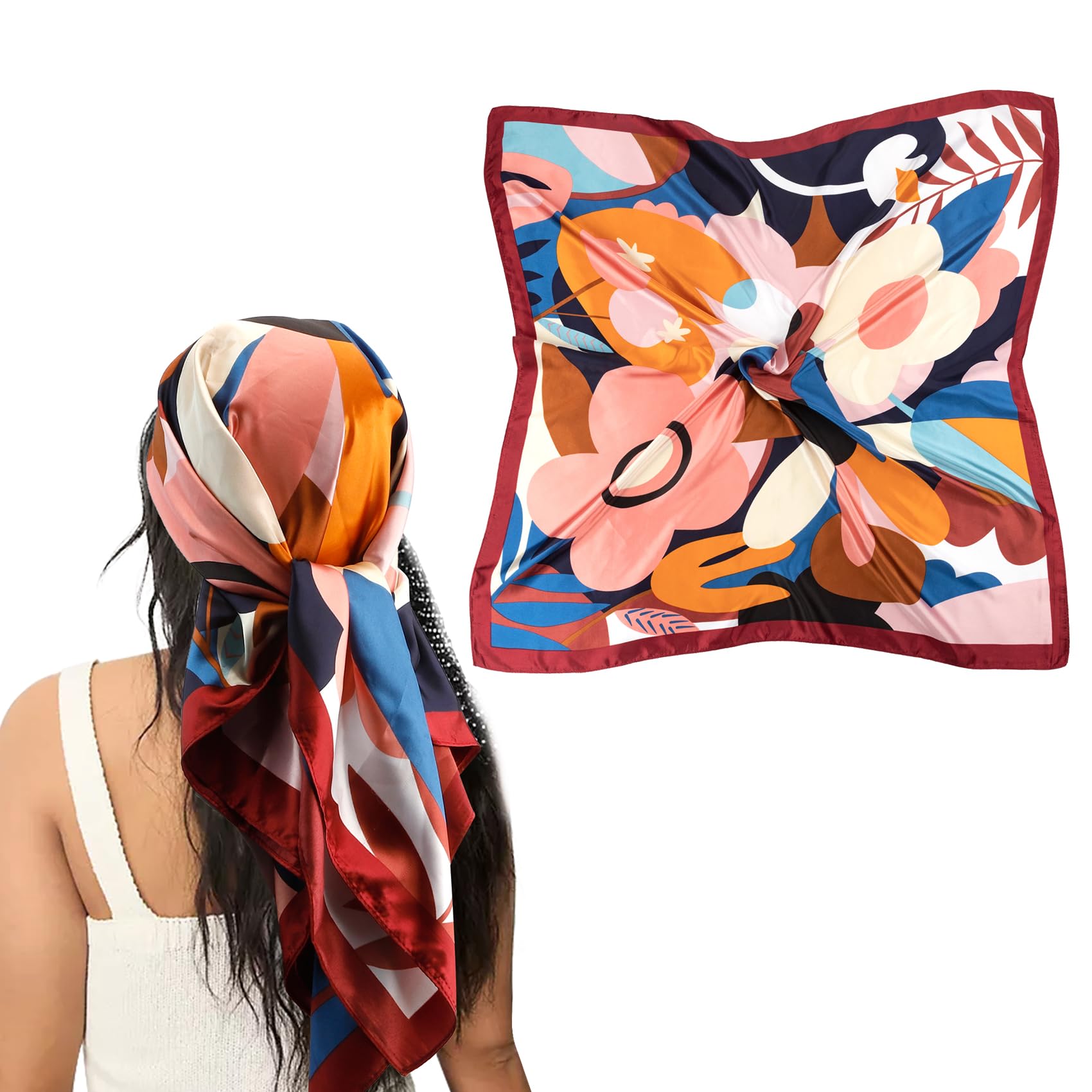 Silk Scarf for Women,Head Scarf for Women,Satin Hair Scarf for Women,Hair Bandanas for Women,Silk Head Scarf for Sleeping,Head Scarves,Silk Scarf for Hair Wrapping at Night,Head Wraps for Black Women