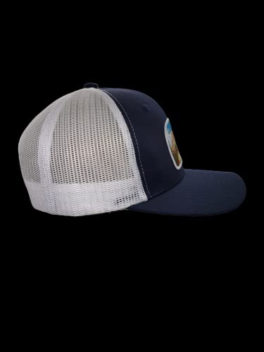 Colorado Trucker Hat - Mesh Snapback Baseball Cap w/My Heart is in Colorado Woven Patch (Navy/White)