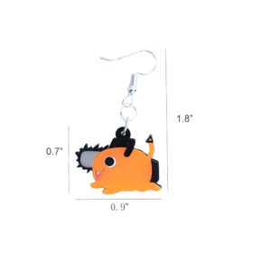 Orange Dog Anime Earrings Drop Cute Earrings for Women Accessory Cosplay (Dog)