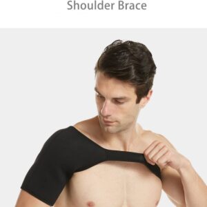 Nicedony Shoulder Brace for Women or Men, Shoulder Support for Torn Rotator Cuff, Compression Sleeve for Pain Relief, Stability Brace and Shoulder Immobilizer Telescopic adjustment Shoulder Pad Black