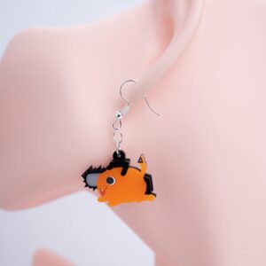 Orange Dog Anime Earrings Drop Cute Earrings for Women Accessory Cosplay (Dog)