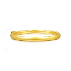 chow sang sang 999.9 24k solid gold price-by-weight gold polish-finished, loop bangle for women 09526k