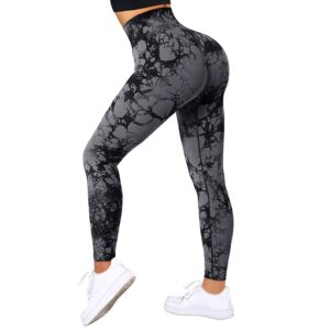 doulafass women butt lifting leggings seamless scrunch booty high waisted workout yoga pants (x-large, 150-black tie dye)