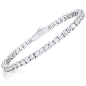 tuhe moissanite tennis bracelet 4.8-21 carats lab created diamond bracelets 18k white/yellow gold plated 925 sterling silver bracelet 3mm/4mm/5mm d color vvs1 round cut moissanite bracelet for women