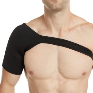 nicedony shoulder brace for women or men, shoulder support for torn rotator cuff, compression sleeve for pain relief, stability brace and shoulder immobilizer telescopic adjustment shoulder pad black