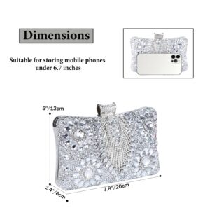 COAIMANEY Womens Sparkly Rhinestone Sequin Glitter bag Clutch Evening Handbag Shoulder Bags Purse for Wedding Party Prom