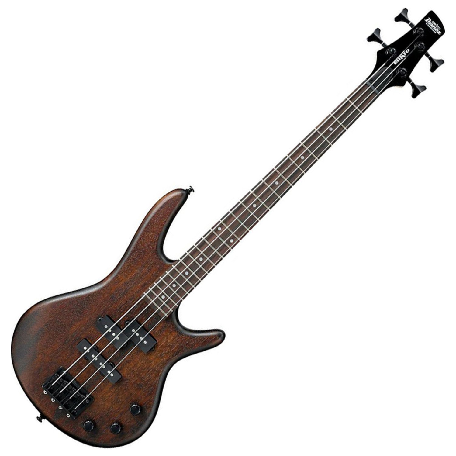 Ibanez 4 String Bass Guitar, Right, Walnut Flat (GSRM20BWNF) and Ernie Ball Polypro Guitar Strap, Black (P04037)