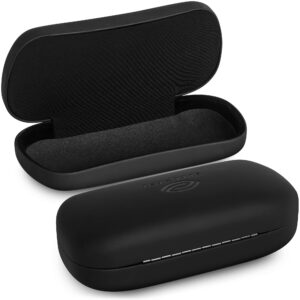 specnest sunglasses case - vegan leather sunglass holder with mesh foam to cradle sunglasses securely - hard eyeglass case with metal construction - designed by optical professionals