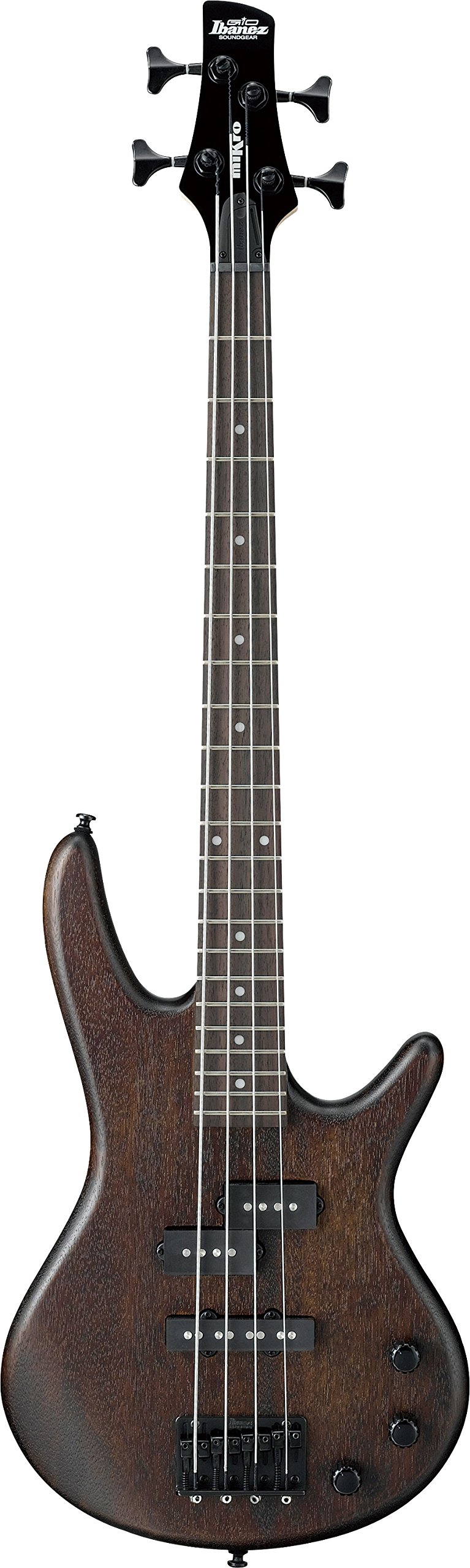 Ibanez 4 String Bass Guitar, Right, Walnut Flat (GSRM20BWNF) and Ernie Ball Polypro Guitar Strap, Black (P04037)