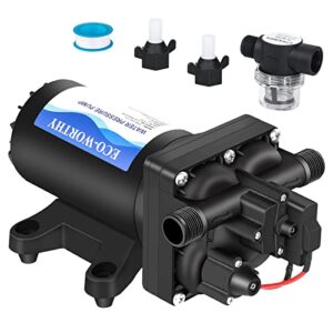 eco-worthy 42-series upgrade 12v water diaphragm pressure pump with pressure switch, 5.5gpm 70psi 12volt rv fresh water pump on demand for yacht camper boat marine shower