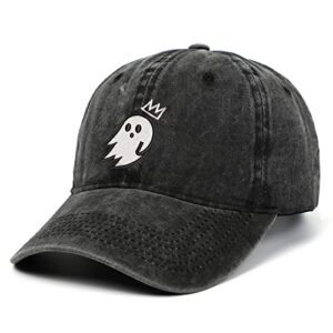 LIVOME Cute Ghost Baseball Caps for Halloween Men Women, Adjustable Embroidery Athletic Trucker Hat Cotton Snapback Funny Boo Dad Cap Girl Youth Unisex Adult