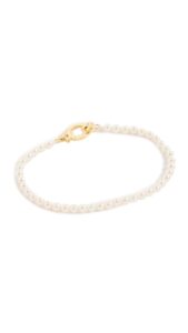 gorjana women's parker pearl bracelet, gold, one size