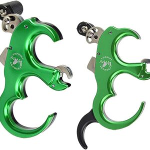 SHARROW Bow Release Aid 3/4 Fingers Automatic Archery Release Aluminium Alloy Thumb Trigger for Compound Bow Accessory (Green)