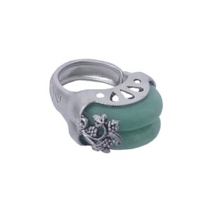 hanbok ring jade korea traditional accessory woman junior natural light green size adjustable r005lt