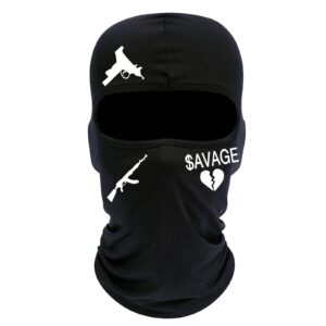 single hole knit cycling head cover lightweight ski mask exquisite embroidery black classic ski mask balaclava(black,one size)