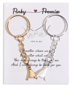 keychain for boyfriend girlfriend couples keychain gifts 2 pcs pinky promise keychains matching couples stuff boyfriend valentine anniversary birthday gifts from girlfriend best friend keychains (gs)