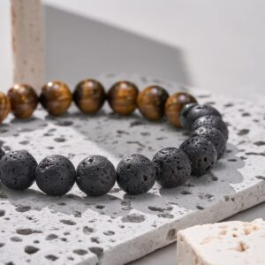 JOGDIAM Best Uncle Gifts from Niece Nephew Natural Lava Stone Bracelet for Uncle Christmas Birthday Gifts