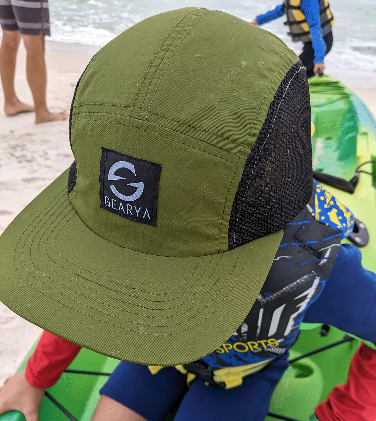 Gearya Camp Hat 5 Panel Lightweight, Shallow Fit with Buckle Closure for Men, Women, Teen Adventurists - Olive Green