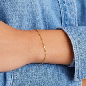 gorjana Women’s Tatum Bracelet, 18K Gold Plated, Slim Layering Band