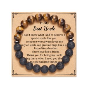 jogdiam best uncle gifts from niece nephew natural lava stone bracelet for uncle christmas birthday gifts