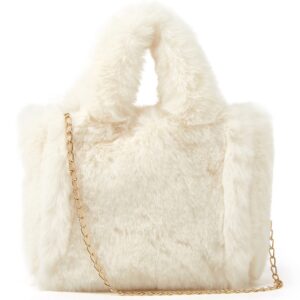 Tote Bag large Shoulder Bag Fleece Faux Fur Hobo Tote Bag Handbag Retro Bag Solid Color Big Purse