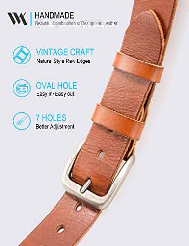 WOLFANT Leather Belt for Men,100% Italian Full Grain Real Solid Leather