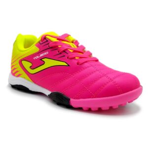 Toledo JR Kids Turf Soccer Shoes Pink/Neon Yellow-8