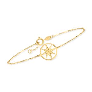 rs pure by ross-simons italian 14kt yellow gold north star bracelet. 6.5 inches