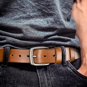 WOLFANT Leather Belt for Men,100% Italian Full Grain Real Solid Leather