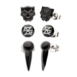 salesone llc marvel black panther wakanda forever stud earring 3-pack