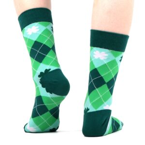 MAKABO Women's St. Patricks Day Couple Green Cotton Crew Multi 4 Pair Pack