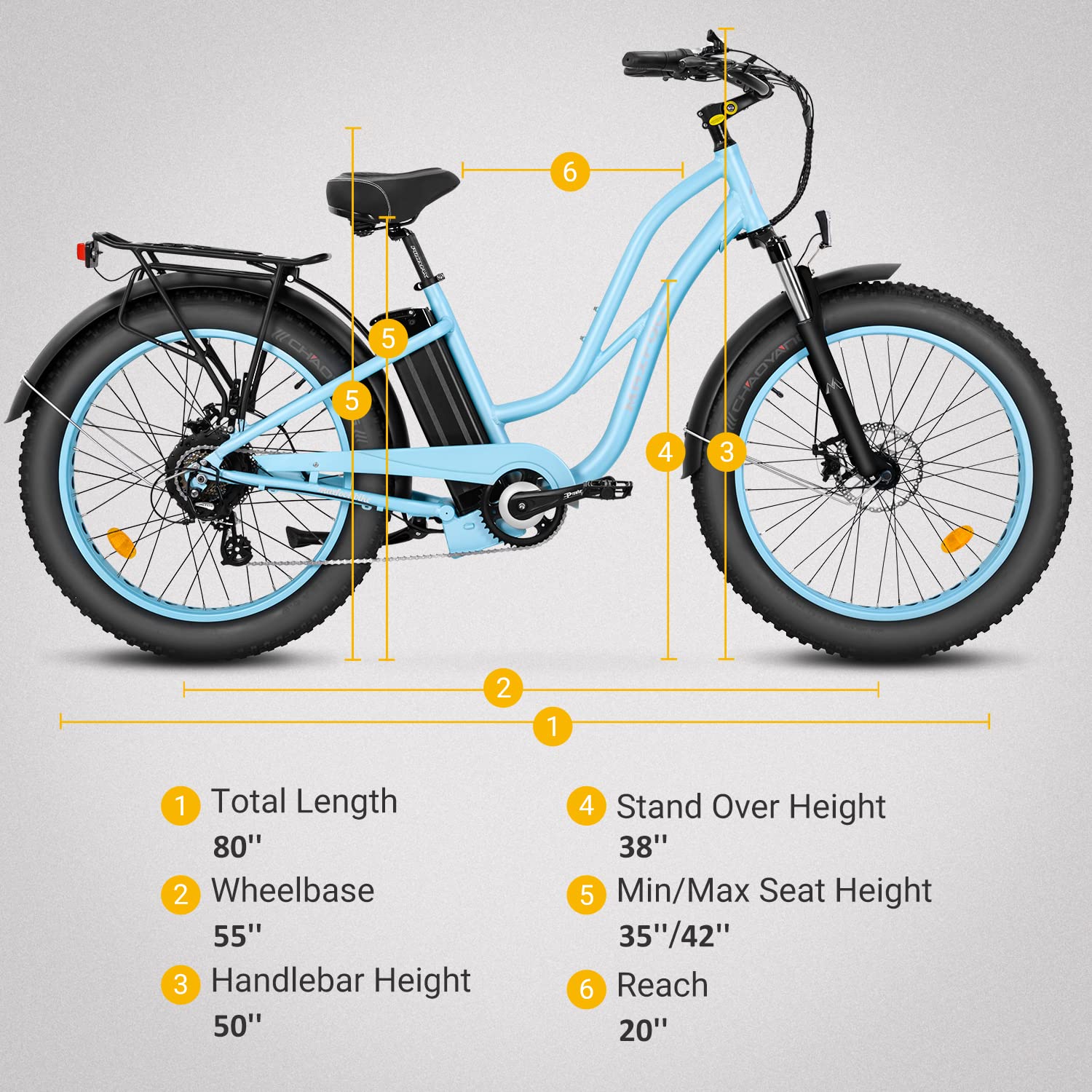 NF NIGHTFIRE Electric Bike for Adult, 750W Electric City Bicycle Up to 45-55 Miles, Removable Battery, 7 Speed, 26" Fat Tire Ebike for Womens Bicycle (Blue-11)