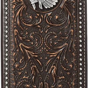 Ariat Unisex-Adult's Scroll Embosed Head Dress Rodeo Wallet, Brown