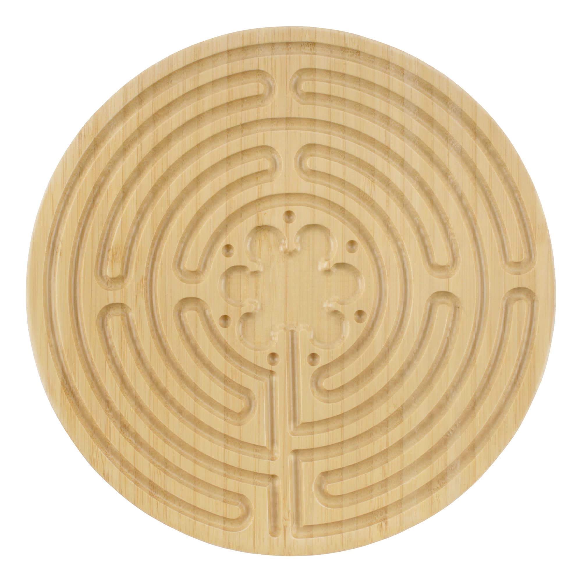 BambooMN 8" Dia Carbonized Brown Bamboo Finger Labyrinth for Meditation and Prayer, 7 Circuit Chartres Style, 10 Pieces