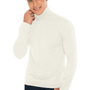 Derminpro Men's Thermal Fleeced Turtleneck Soft Slim Fit Long Sleeve Undershirt Off White Medium