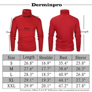 Derminpro Men's Thermal Fleeced Turtleneck Soft Slim Fit Long Sleeve Undershirt Off White Medium