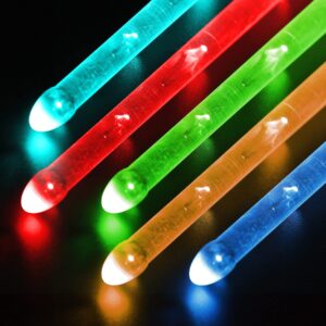 Antner Rechargeable LED Light Up Drum Sticks 15 Color Changing Drumsticks with Storage Bag for Adults Drummers, Durable Professional PC Polymer Material Drumsticks, Cool LED Light Up Drumsticks