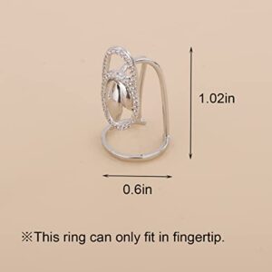 Rumtock Statement Fingernail Ring Punk Finger Tip Manicure 18K Plated Silver Kunckle Ring for Women Girls