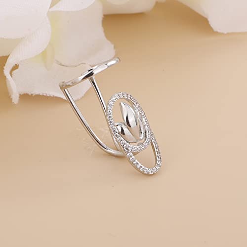 Rumtock Statement Fingernail Ring Punk Finger Tip Manicure 18K Plated Silver Kunckle Ring for Women Girls