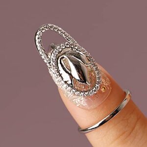 Rumtock Statement Fingernail Ring Punk Finger Tip Manicure 18K Plated Silver Kunckle Ring for Women Girls