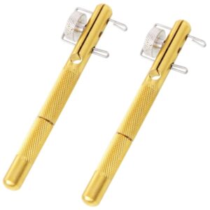 lasenersm 2 pieces fishing line knot tying tool fishing line knotter fishing hook knot tying tool metal fishing line hook tie device fishing hook knot tying tool fishing knot tying tool, golden