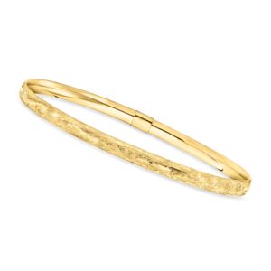 canaria italian 10kt yellow gold brushed bangle bracelet. 7 inches