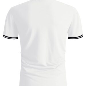 ZITY Mens Polo Shirt Short Sleeve Sports Golf Tennis Shirts for Men Summer Collared Casual Shirt White Black